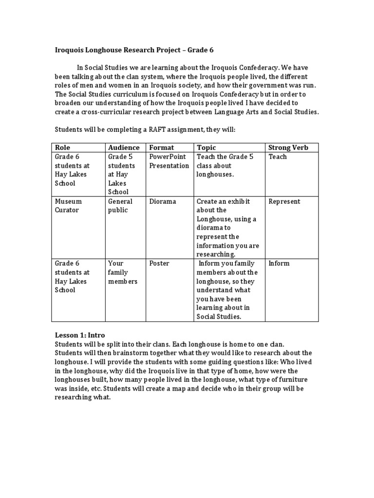 Iroquois Longhouse Project Guide | PDF | Mass Media | Information
