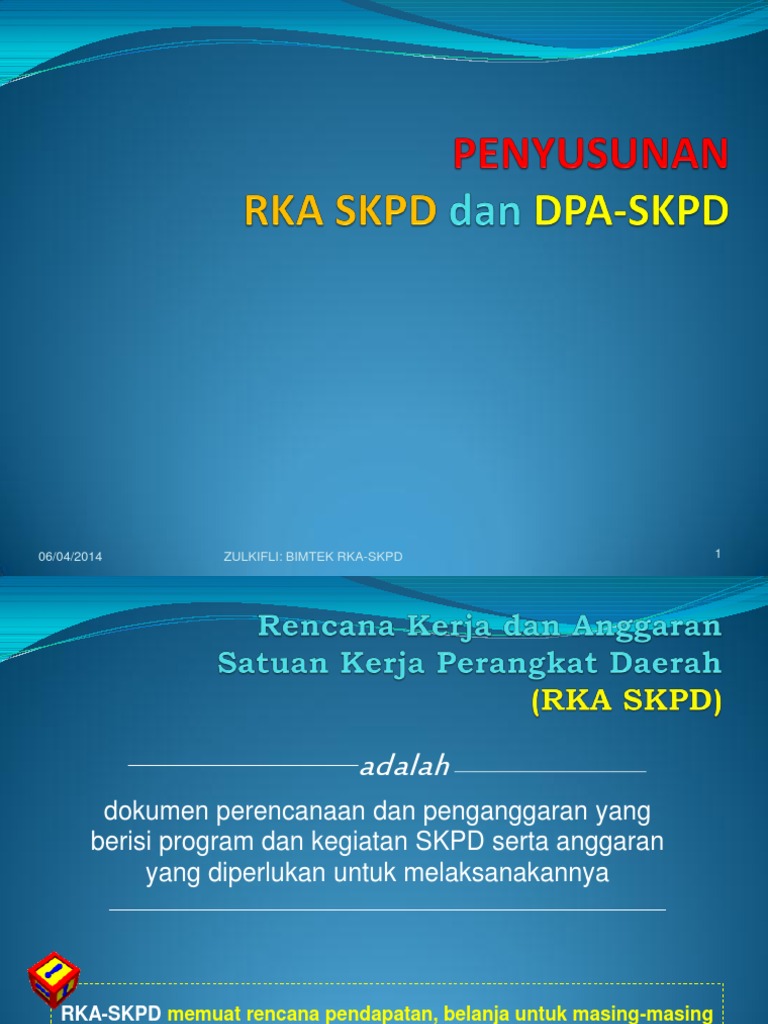 Teknik Penyusunan Rka & Dpa SKPD | PDF | Bisnis | Pengelolaan Keuangan & Uang