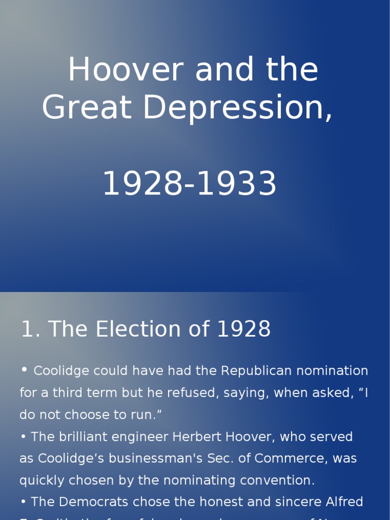 Hoover and The Great Depression, 1928-1933 | PDF | Herbert Hoover ...