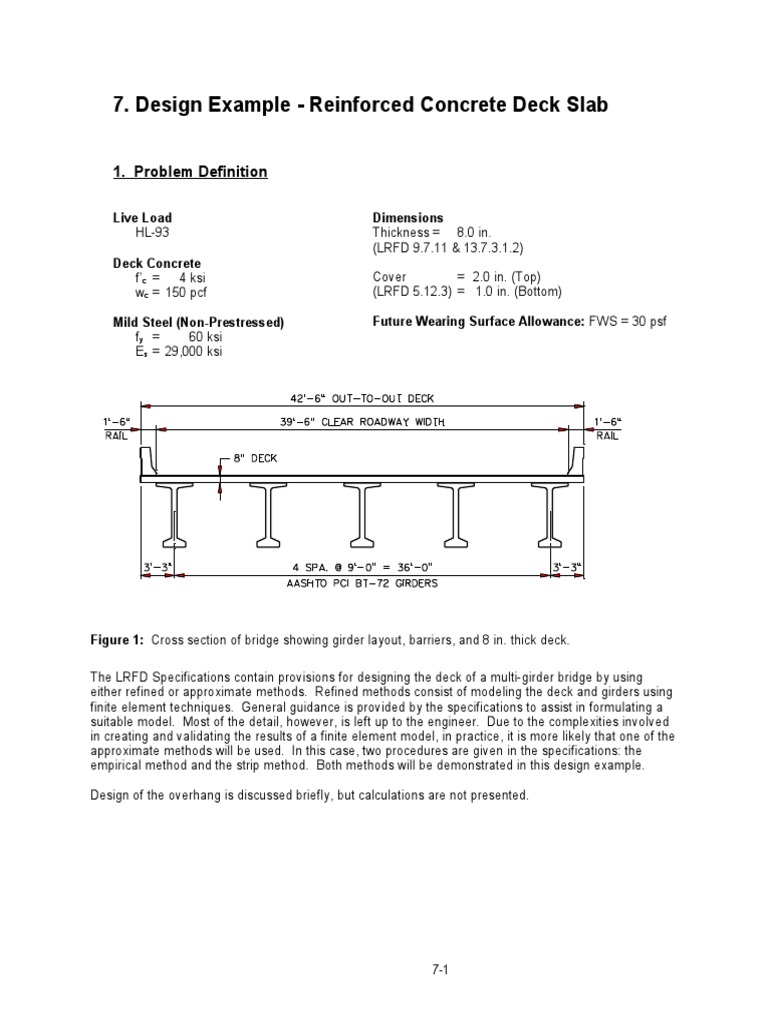 Concrete Deck Design | PDF | Structural Load | Bending