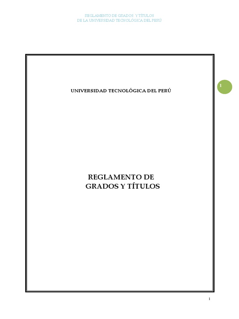 Reglamento de Grados & Titulos UTP | Descargar gratis PDF ...