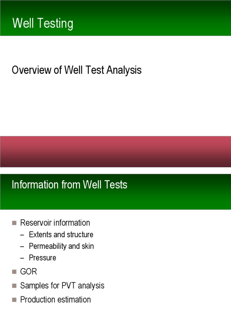 Well Testing: Overview of Well Test Analysis | PDF | Petroleum ...