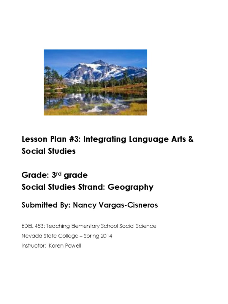 Lesson Plan #3: Integrating Language Arts & Social Studies Grade: 3 ...