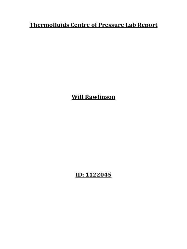 Fluids Lab Report | PDF | Pressure | Experiment