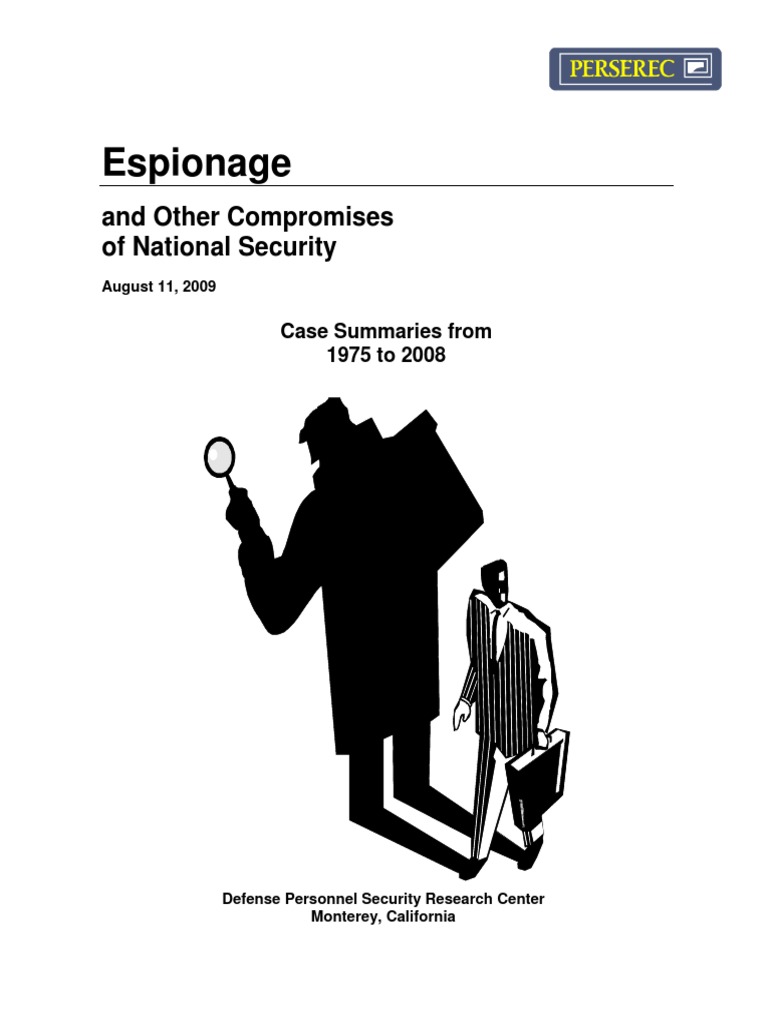Security Case Studies 1975 2008 Pdf Espionage Counterintelligence