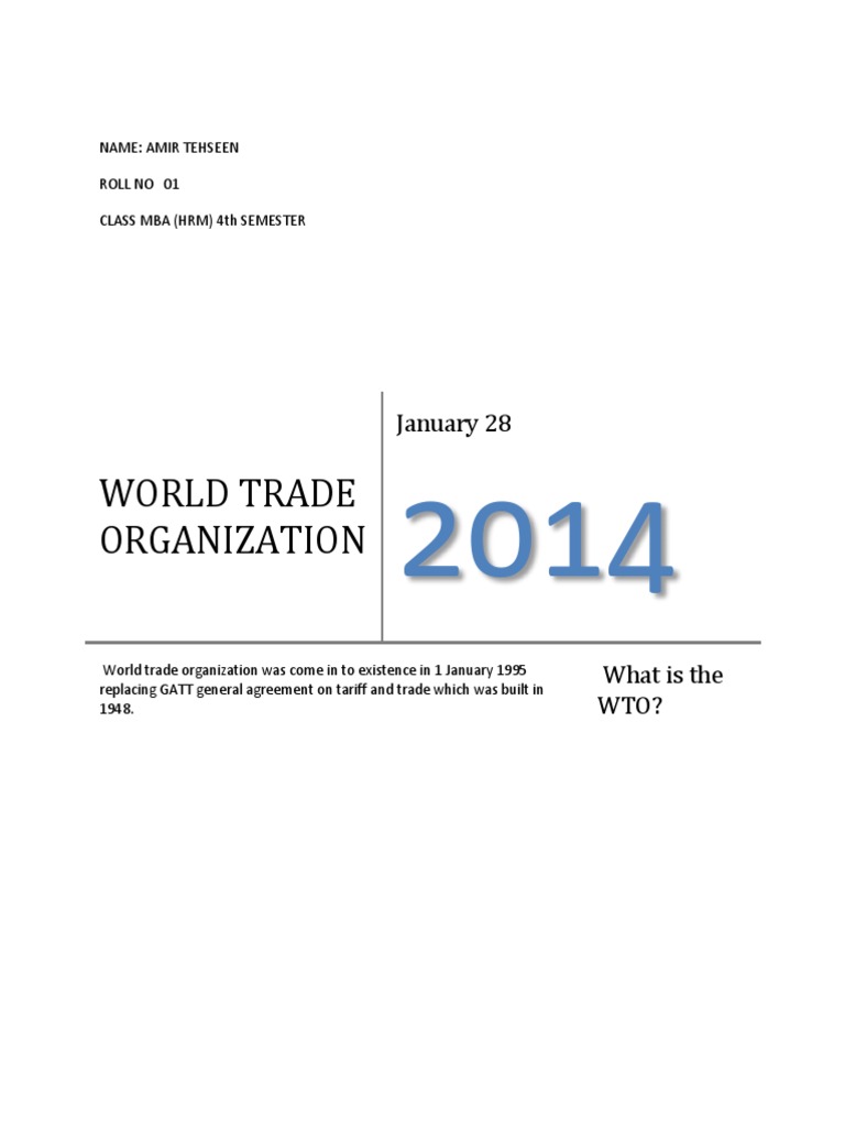 Wto - World Triad Organization | PDF | Uruguay Round | World Trade ...