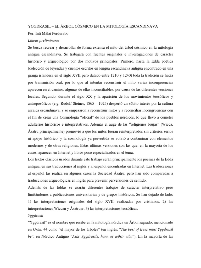 Yggdrasil | PDF | Odin | Mitología nórdica