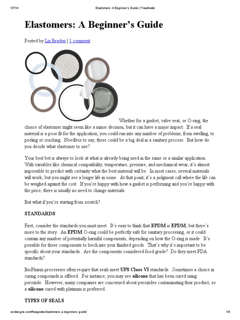 Elastomers - A Beginner's Guide - FlowGeeks | Download Free PDF ...