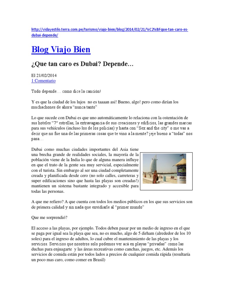 Blog Viajo Bien DUBAI | PDF | Hotel | Viajes por Europa