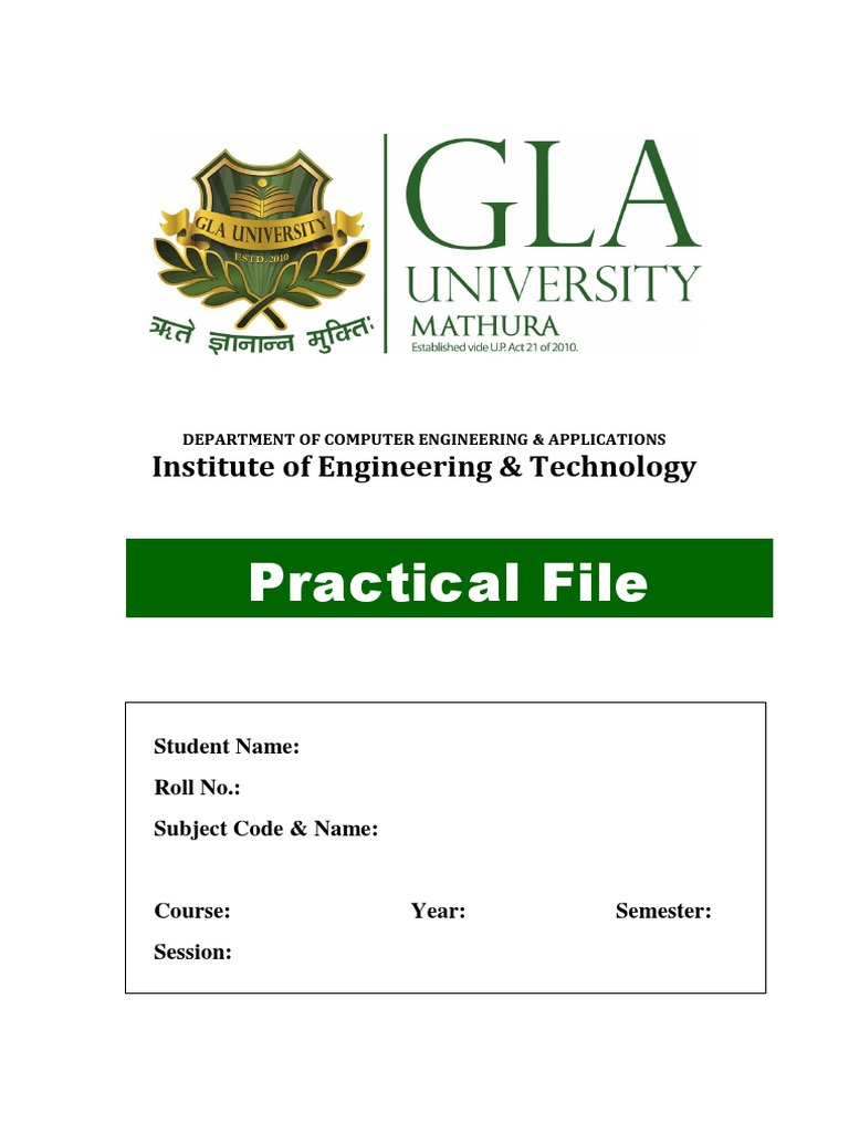 Format For Lab File | PDF