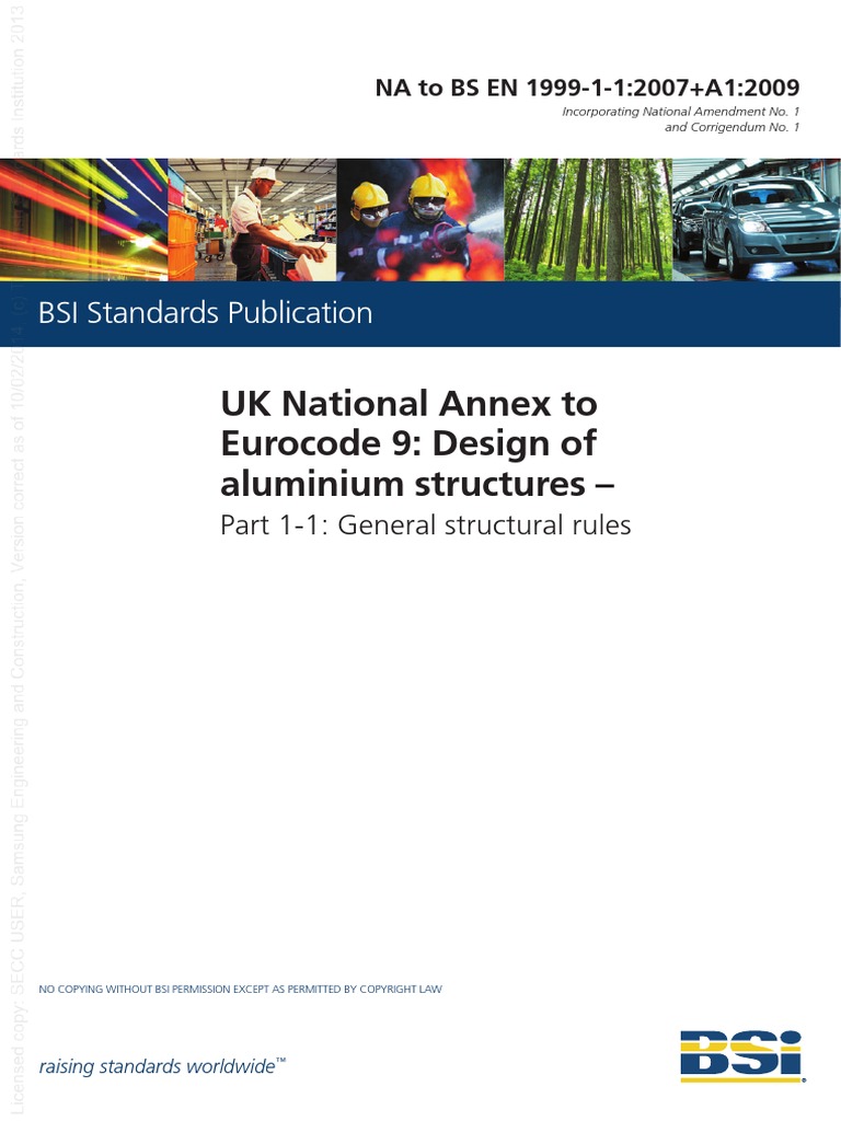 UK National Annex To Eurocode 9: Design of Aluminium Structures | PDF ...