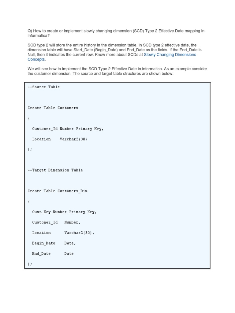 Slowly Changing Dimensions Concepts | PDF | Sql | Information Retrieval