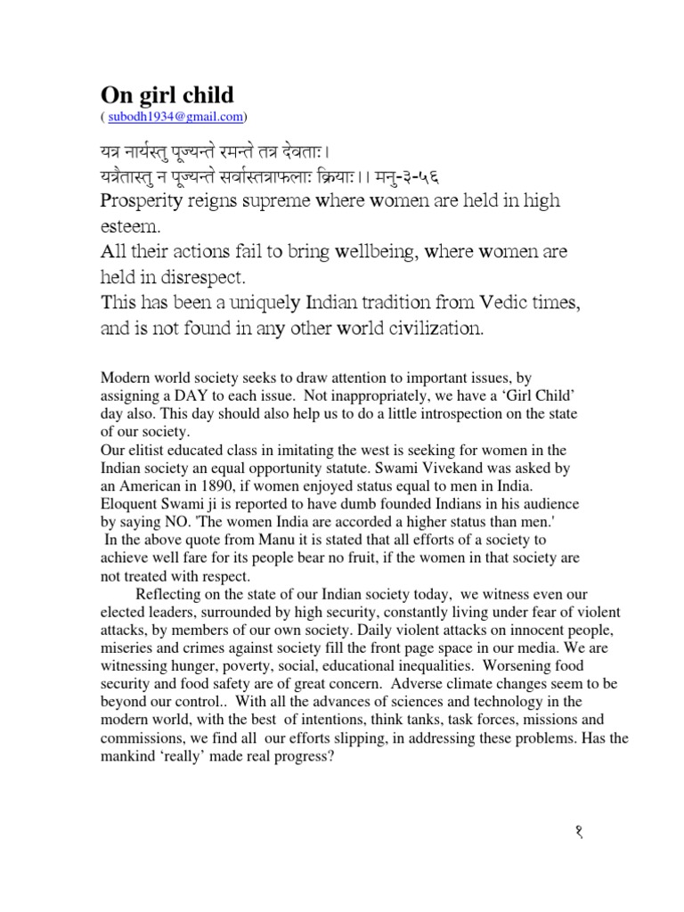 Girl Child | PDF | Omega 3 Fatty Acid