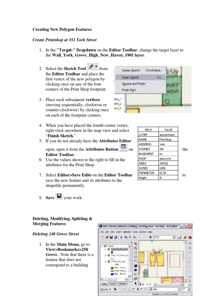Creating New Polygon Features | PDF | Vertex (Geometry) | Polygon