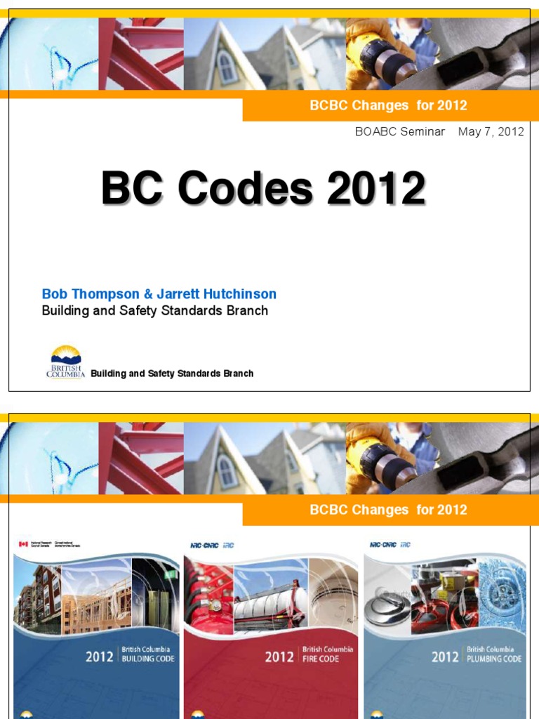 BC Codes June 12, 2012 | PDF | Cable | Building Engineering