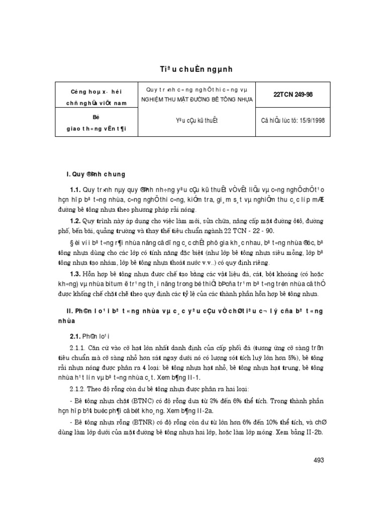 22TCN 249-98 - TC Va NT Mat Duong BTN - PDF | PDF