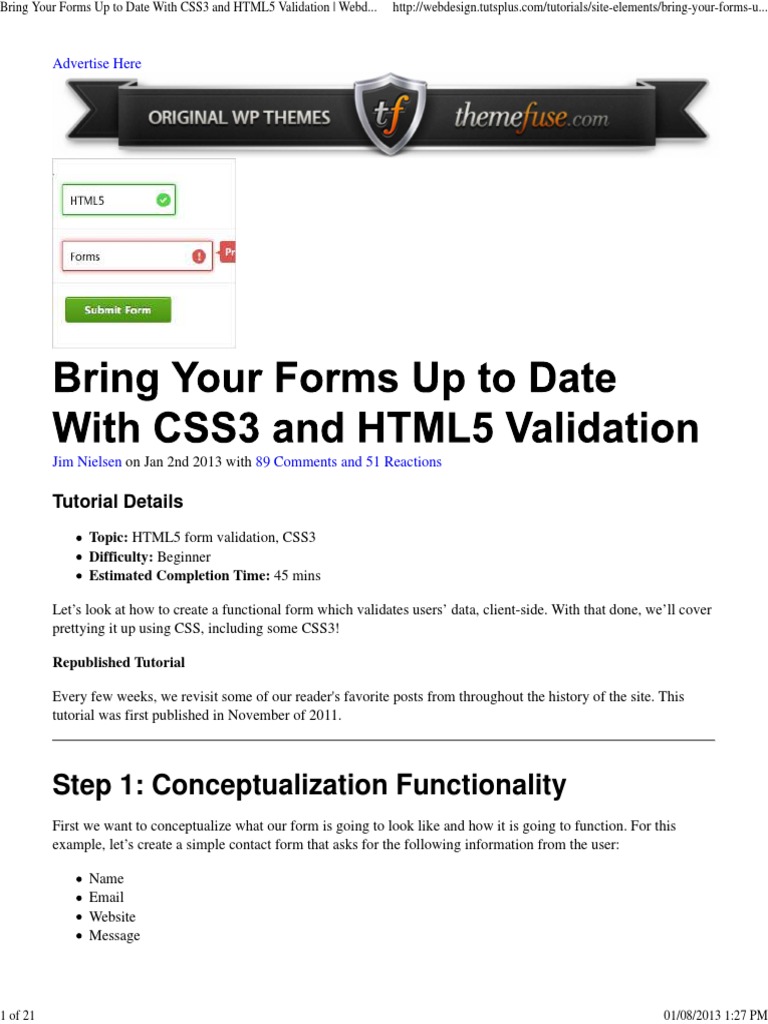 Bring Your Forms Up To Date With CSS3 and HTML5 Validation ...