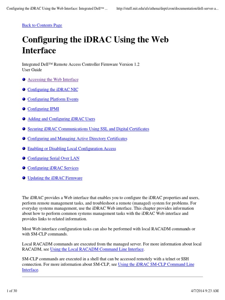 Configuring The iDRAC Using The Web Interface | PDF | Active Directory ...