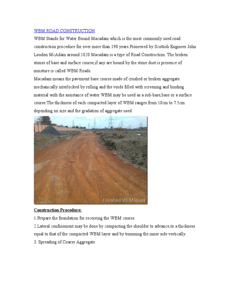 WBM Road Construction | PDF