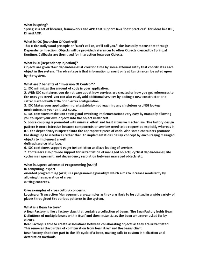 What Is Spring Pdf Spring Framework Application Programming Interface