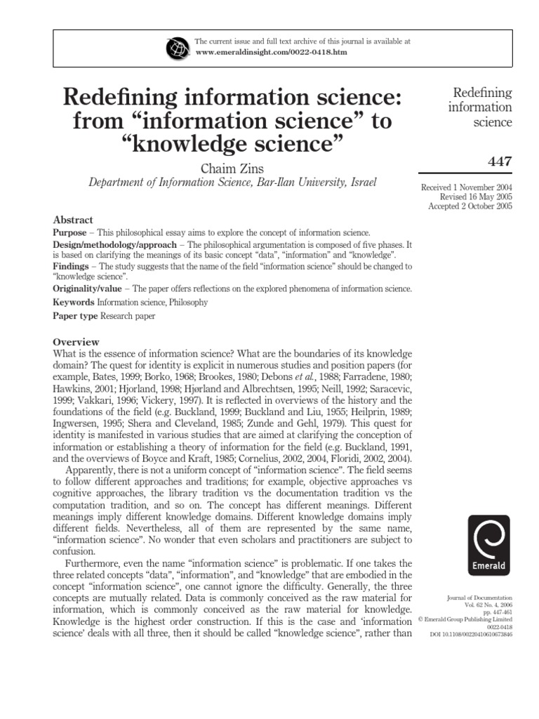 Redefining the Scope of Knowledge Science: A Philosophical Argument for ...