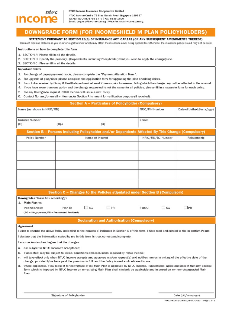 3-M Plan Downgrade Form | PDF | Insurance | Common Law