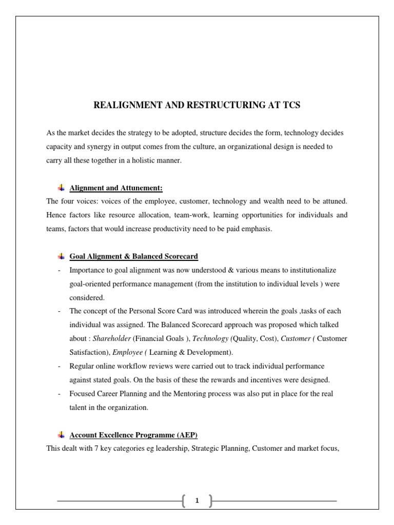 Organization Structure of Tcs | PDF | Strategic Management | Business ...