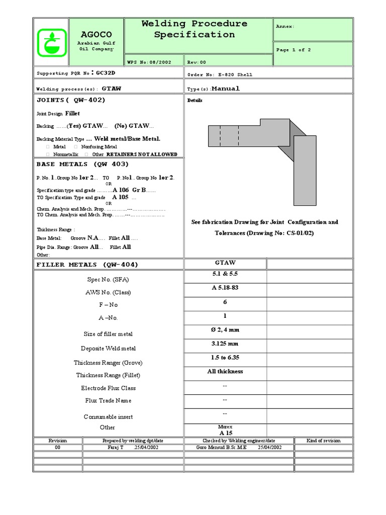 WPS-08 | Welding | Mechanical Engineering