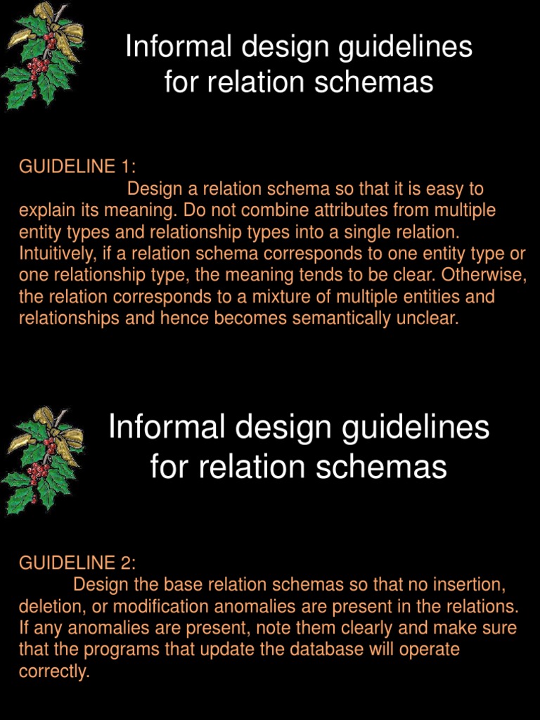 Informal Design Guidelines For Relation Schemas | PDF | Software Design ...