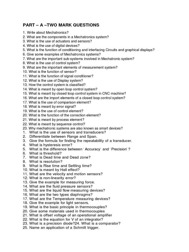 A - Two Mark Questions | PDF | Sensor | Analog To Digital Converter