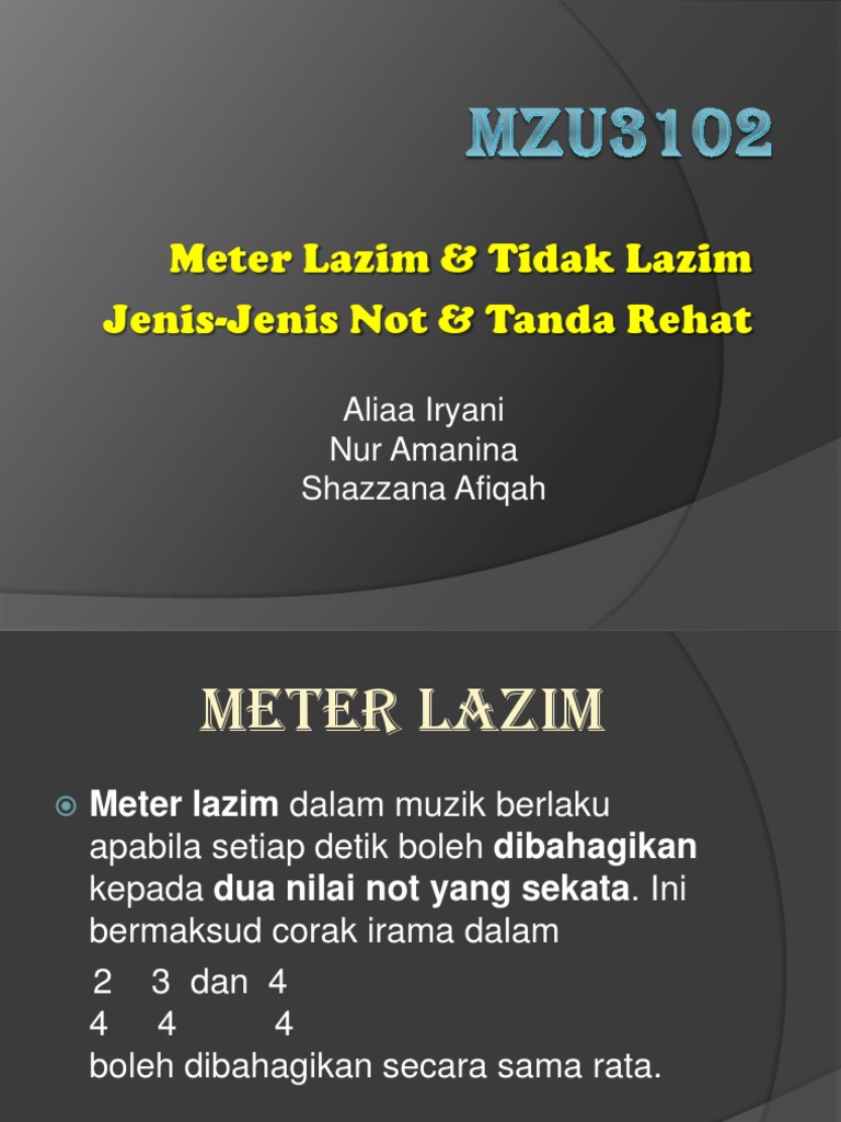 Meter, Jenis Not, Tanda Rehat | PDF