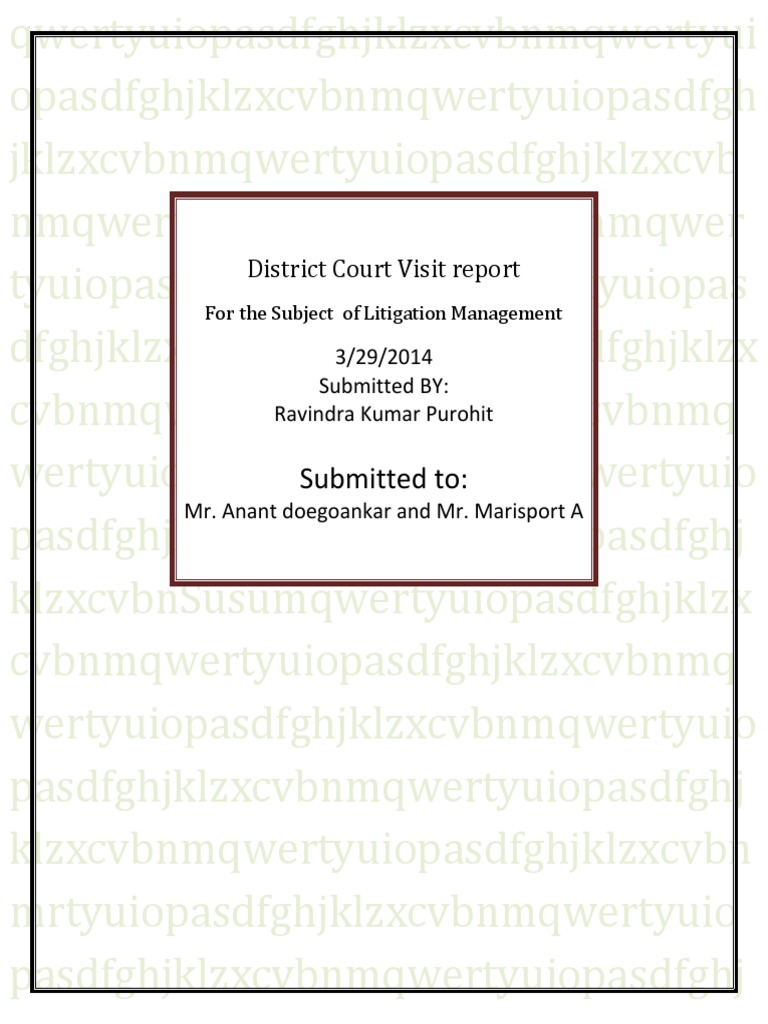 Submitted To:: District Court Visit Report | PDF | Bail | Judge
