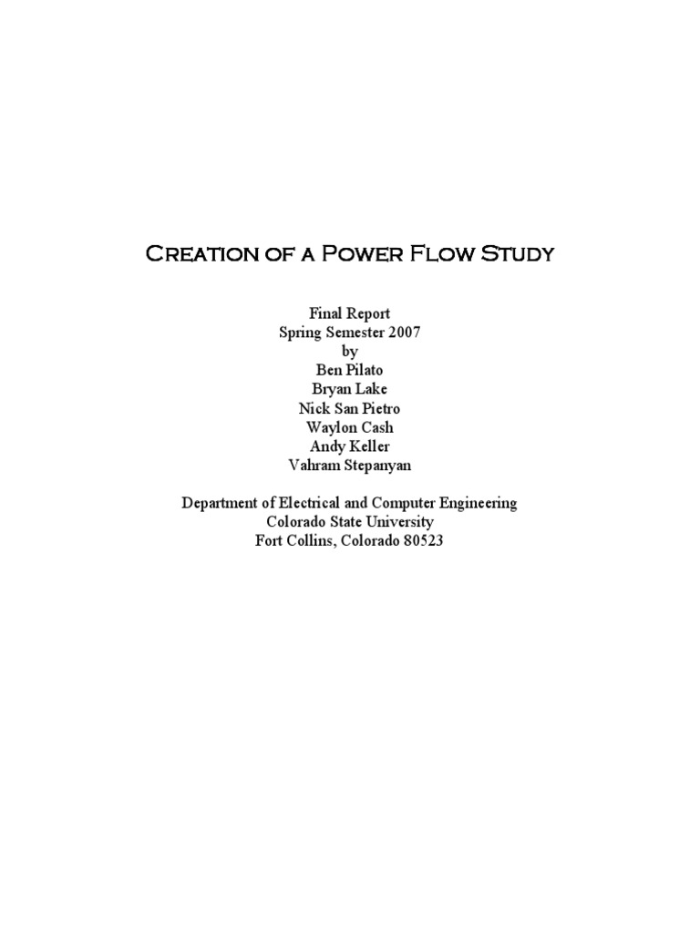 Power Flow Study | PDF | Wind Power | Electric Power Transmission