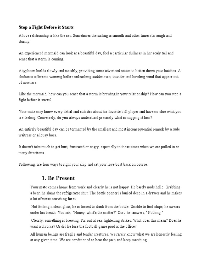 Stop A Fight Before It Starts | PDF | Self-Improvement | Language Arts ...