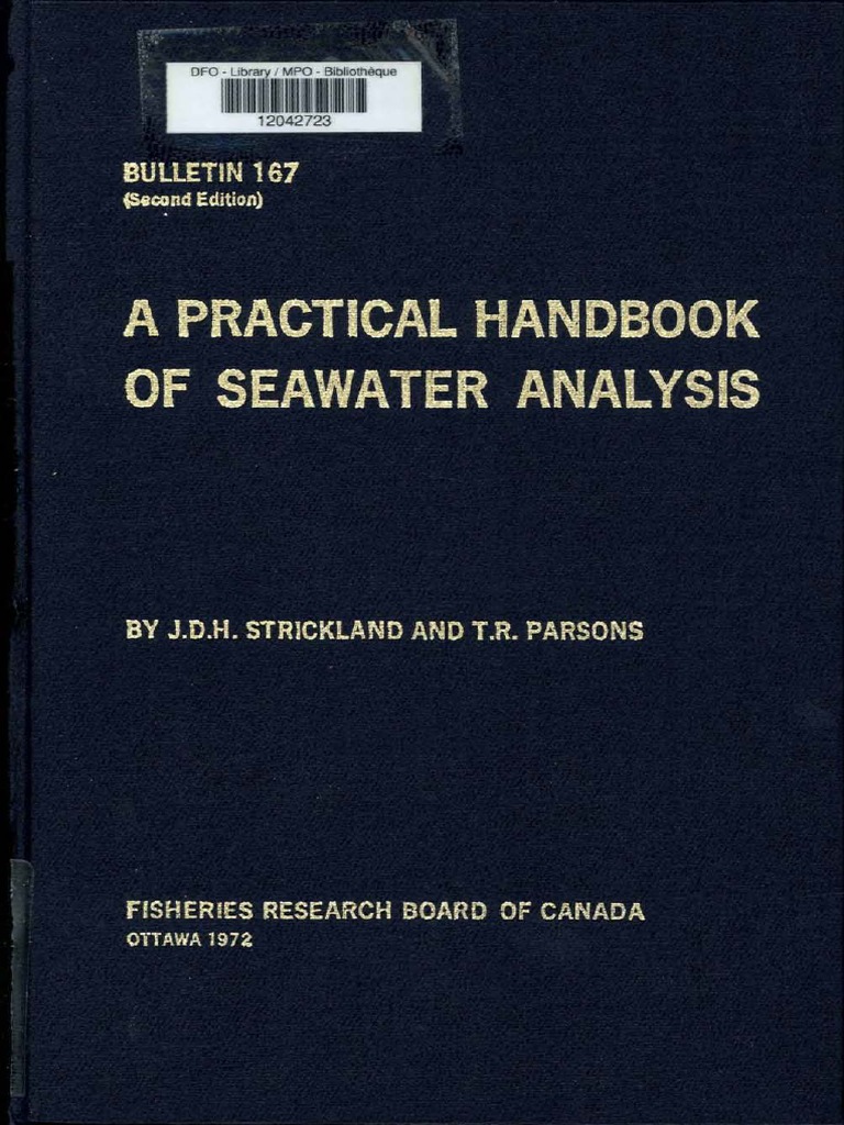 A Practical Handbook of Seawater Analysis | PDF | Salinity | Titration