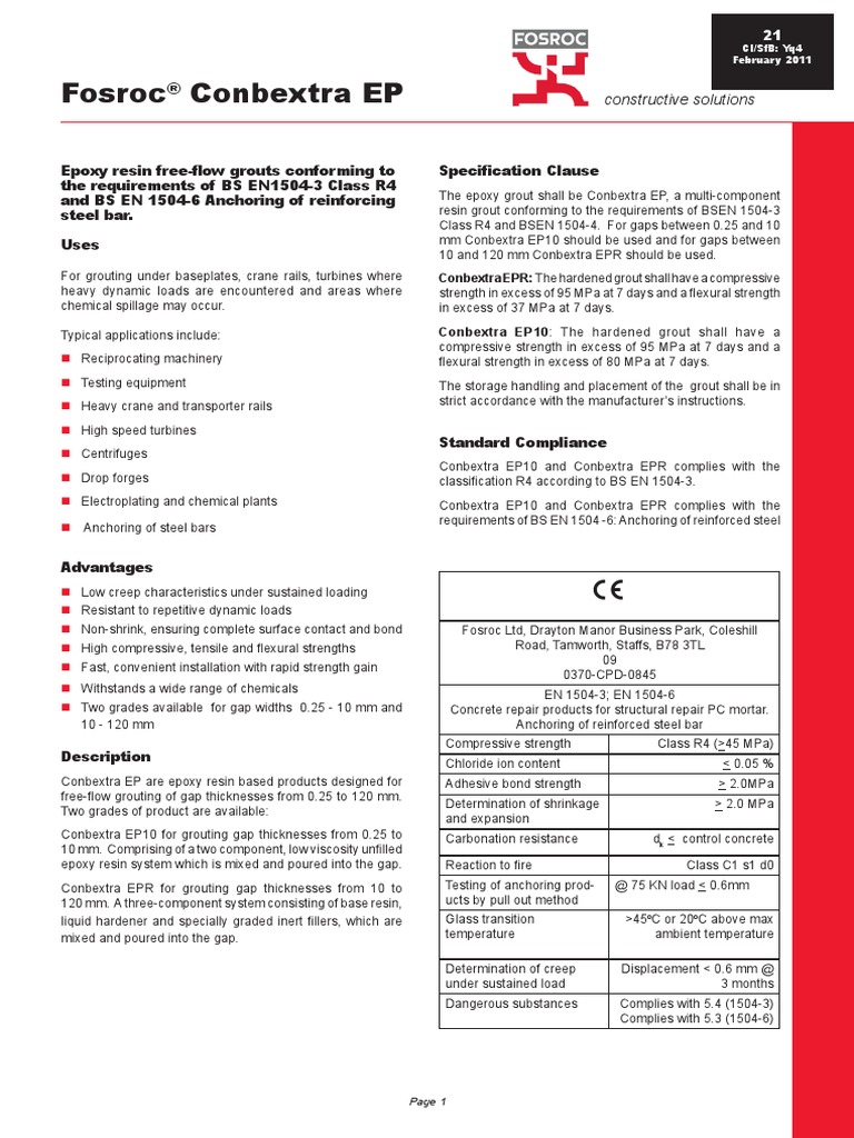 Fosroc Conbextra EP 0211 | Epoxy | Building Engineering