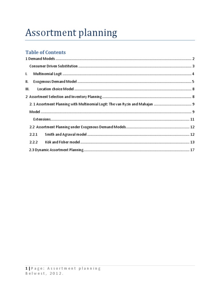 Assortment Planning and Substitutability | PDF | Inventory | Retail
