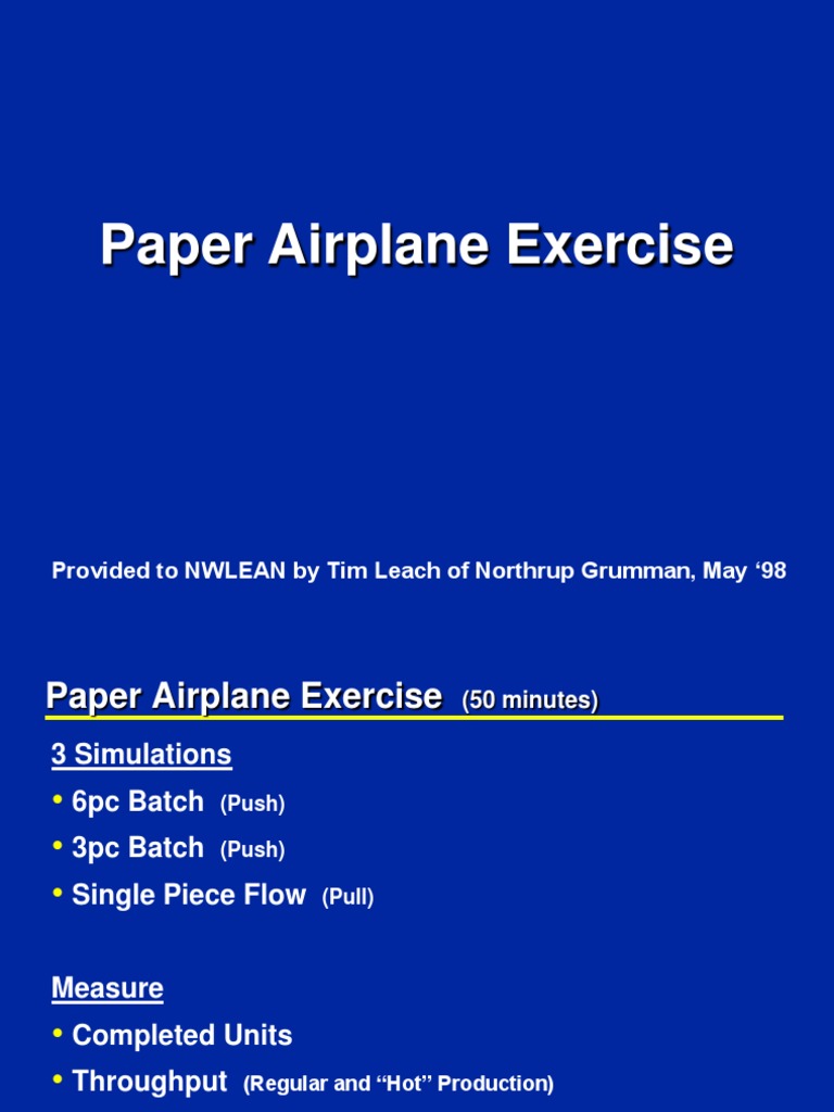 Paper Plane Exercise | PDF | Simulation | Facilitator