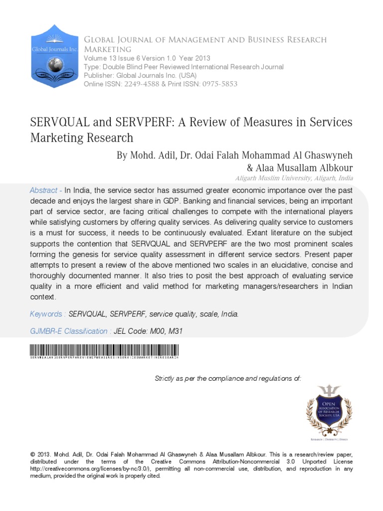 5 Servqual and Servperf | PDF | Business | Evaluation