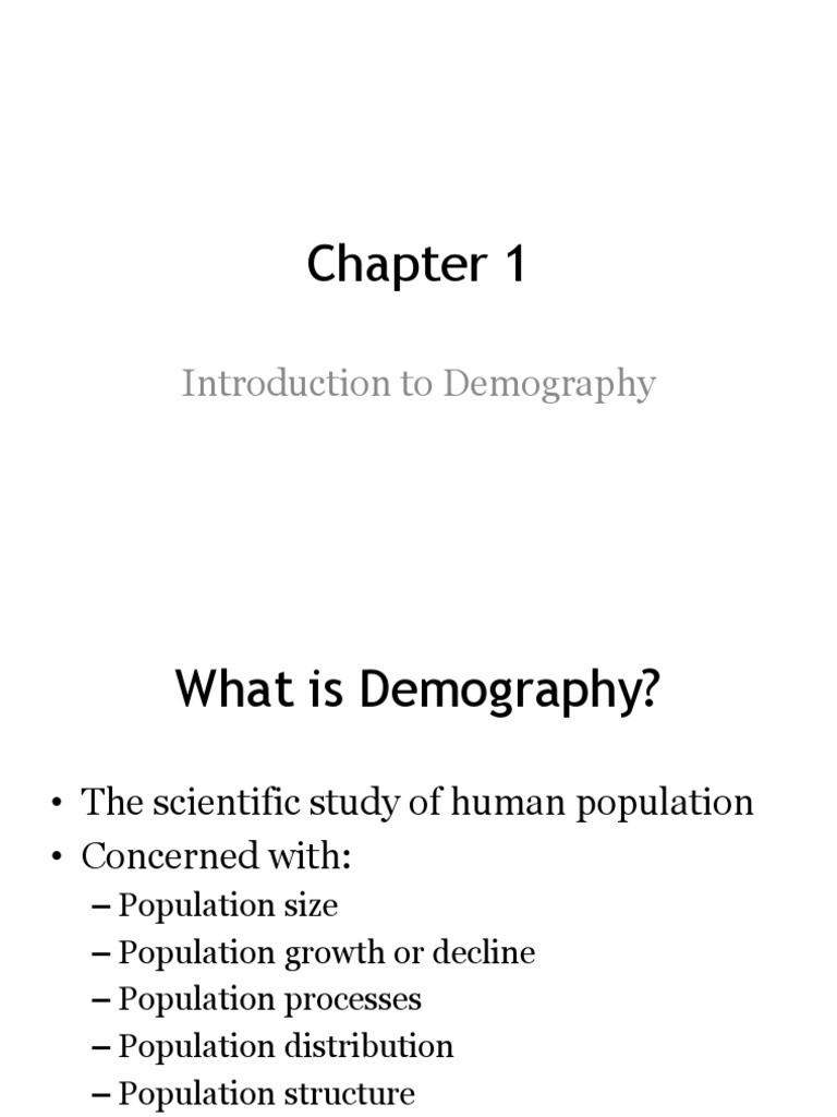 Introduction To Demography | PDF | Total Fertility Rate | Demography