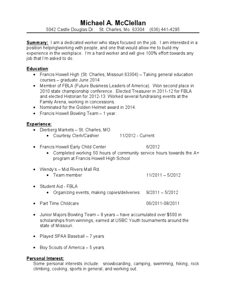Michael McClellan's Resume Overview | PDF