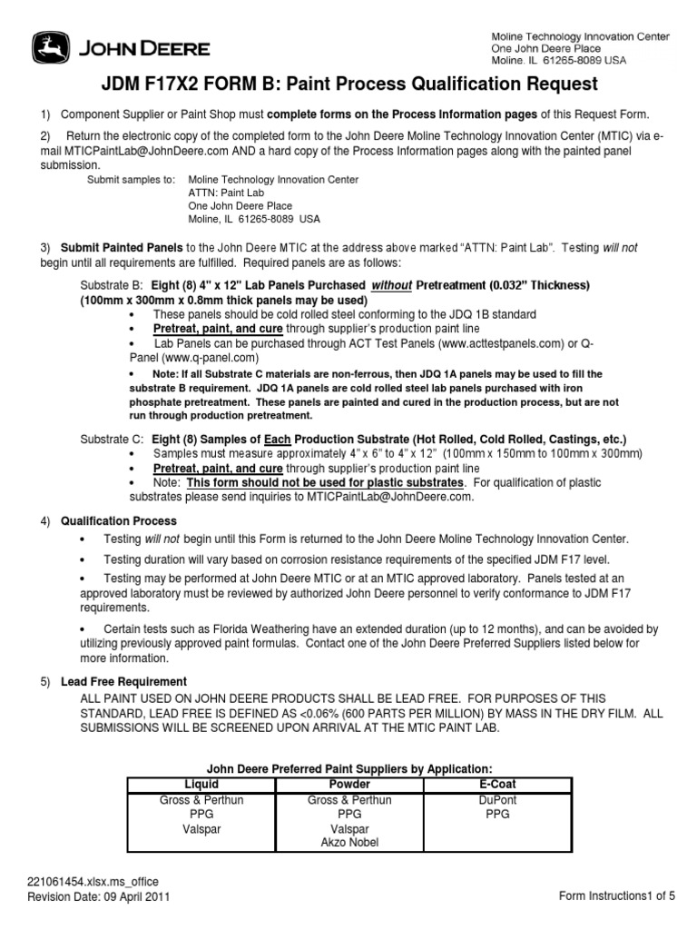 Painting Qualification Standards for John Deere | PDF | Paint | Rolling ...