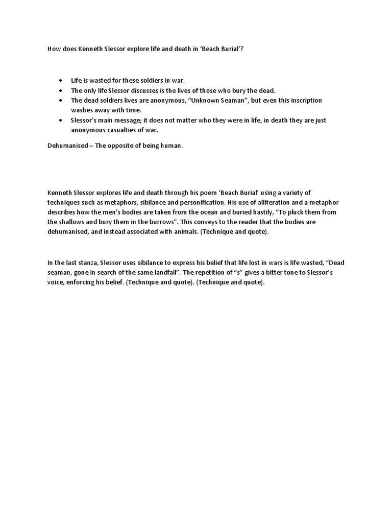 Beach Burial | PDF | Poetry | Classics