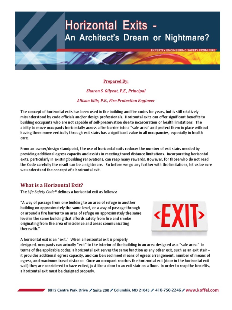 Horizontal Exits - Dream or Nightmare - 4-4 | PDF | Wall | Door