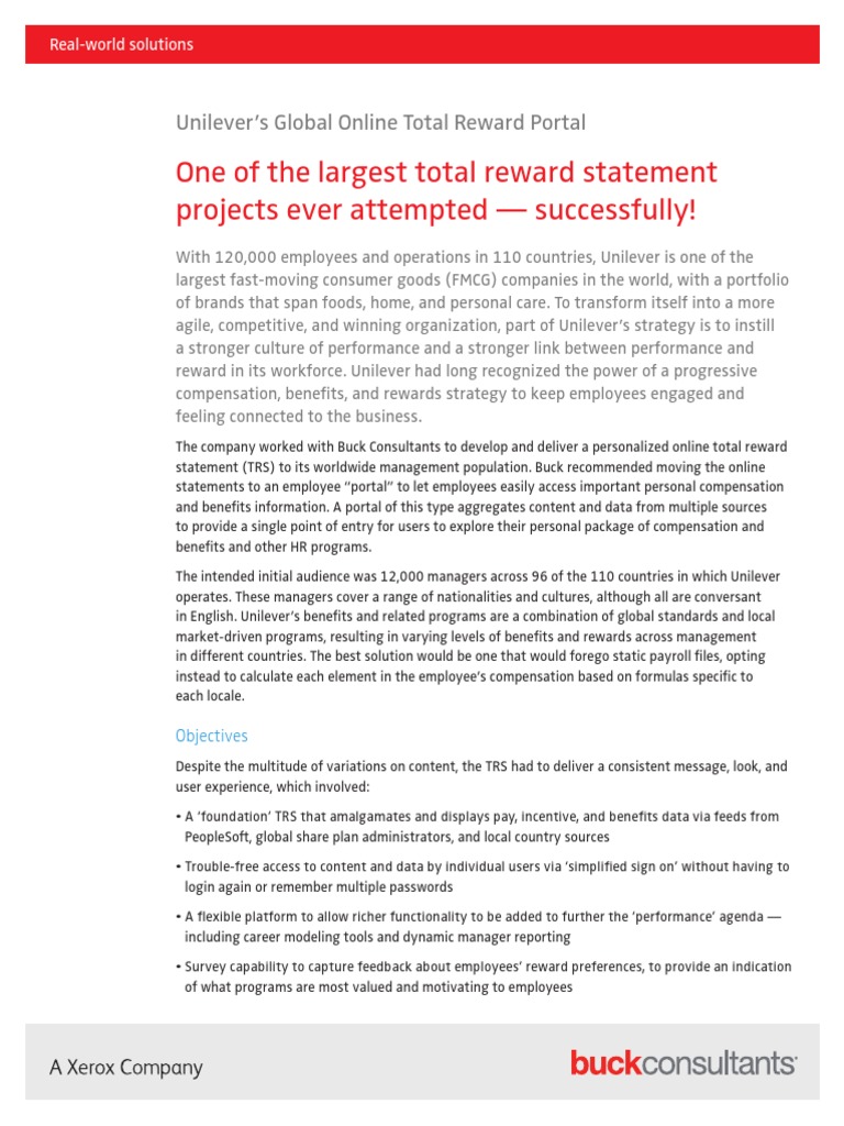 Unilever Global Strategic Reward System | PDF | Strategic Management ...