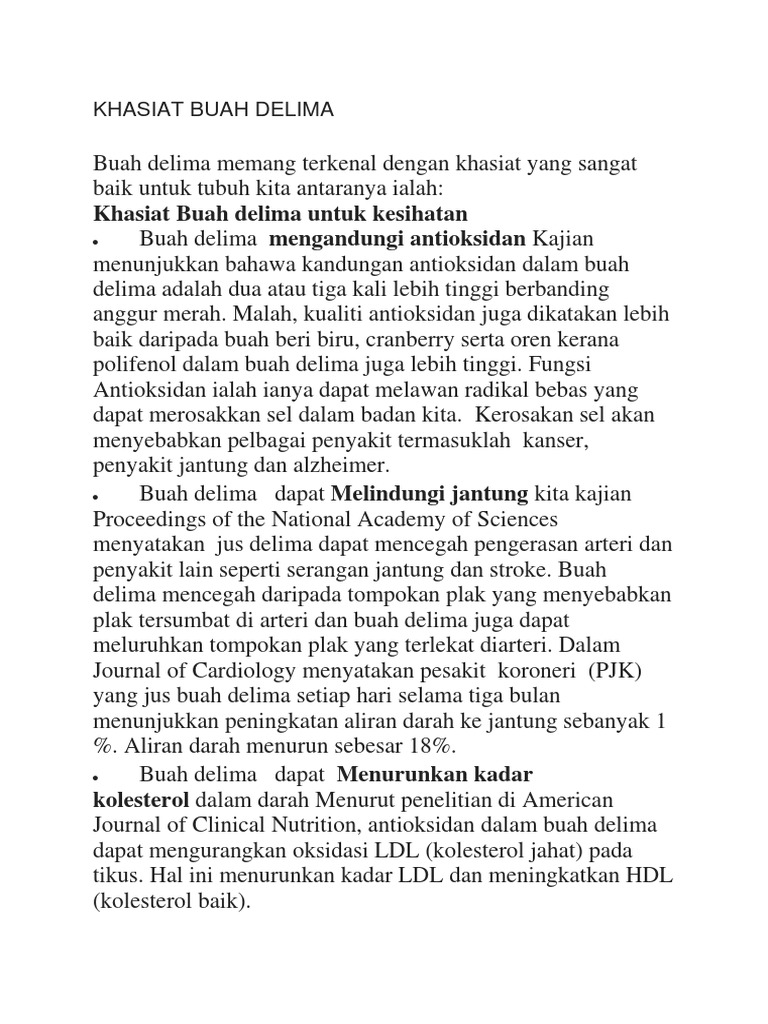 Khasiat Buah Delima | PDF