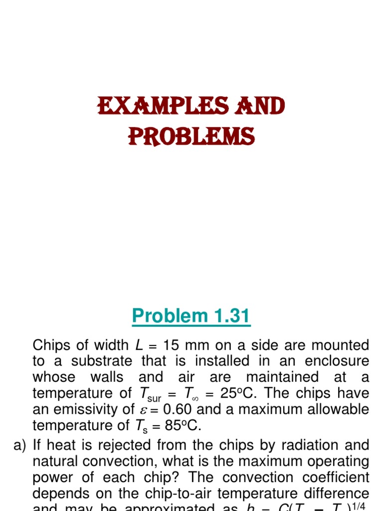 Heat Transfer Problems and Solutions | PDF | Heat Transfer | Thermal ...