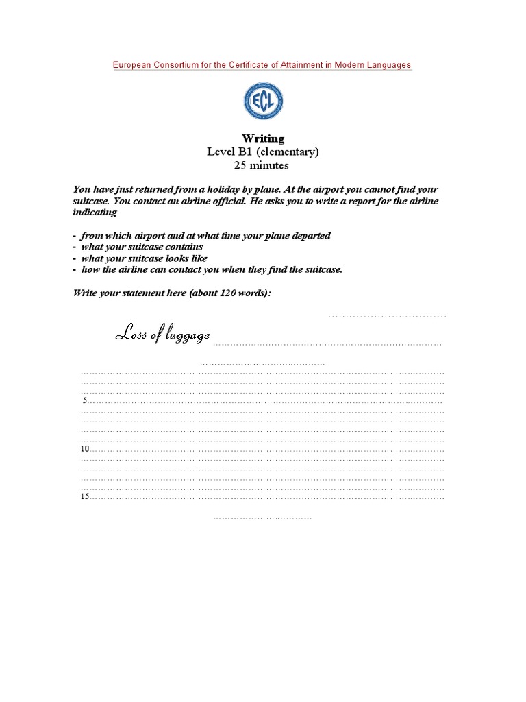 B1 Test ECL Eseu | PDF