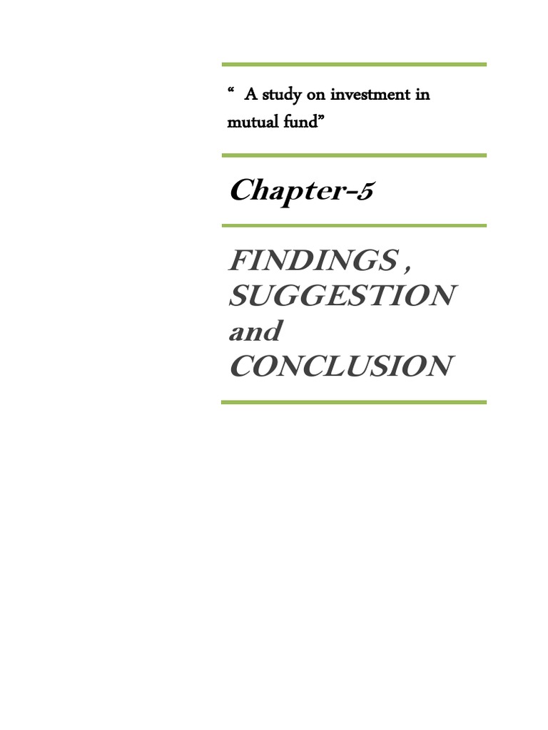 Findings Suggestions | Download Free PDF | Mutual Funds | Investing