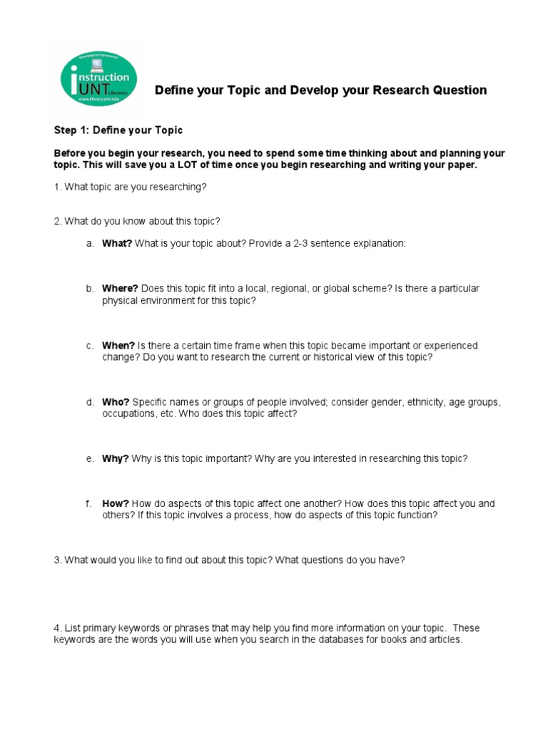 Formulating Research Questions PDF | PDF | Psychological Concepts ...